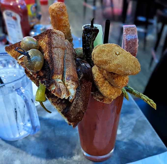 Deep-fried everything meets your morning cocktail, because sometimes breakfast needs to be both ridiculous and absolutely necessary.
