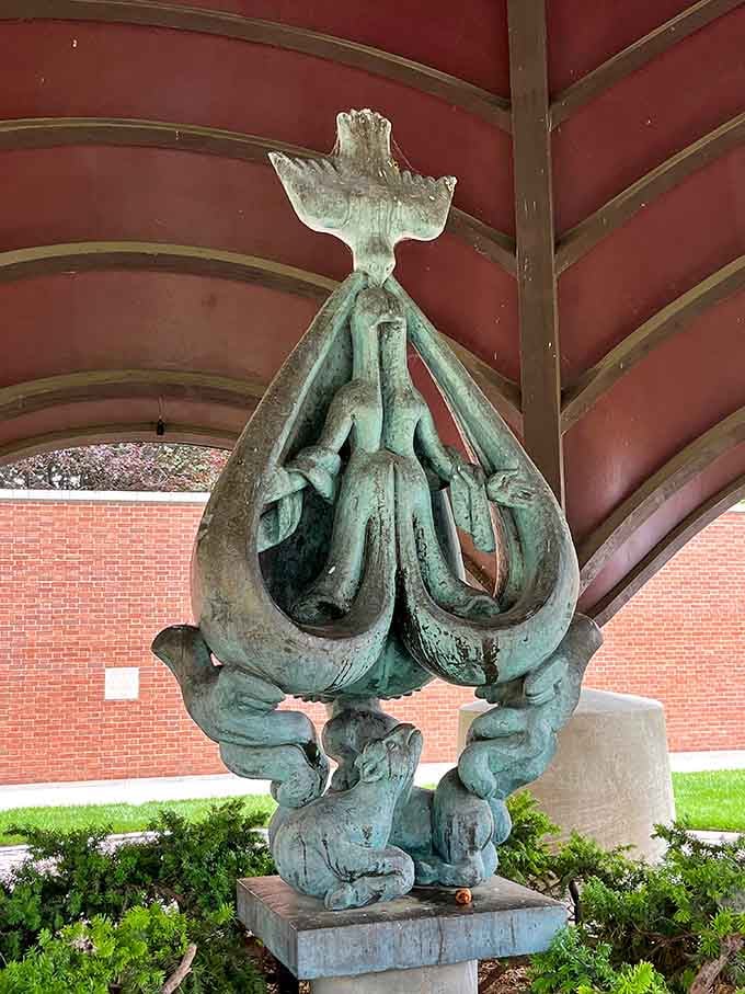 Abstract art meets spiritual yearning in a sculpture that somehow makes perfect sense without explanation.