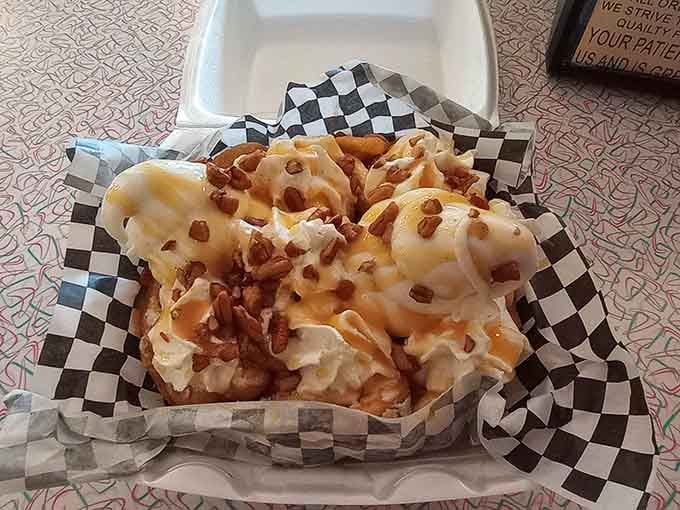 Funnel cake meets ice cream in this glorious creation that makes choosing between desserts completely unnecessary now.