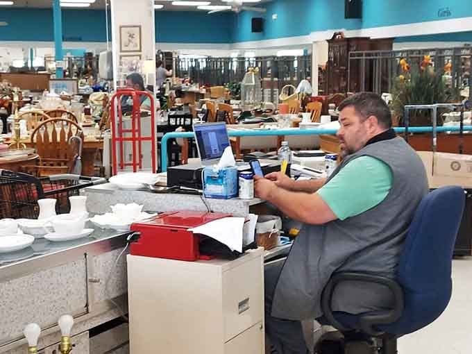 Behind every great thrift store is someone keeping track of all these treasures with impressive organizational skills.