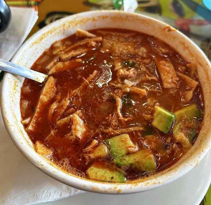 That tortilla soup is loaded with enough toppings to make you forget you're technically eating something healthy.