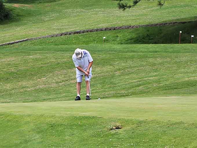 Tee off with Mount Shasta watching your every swing, no pressure or anything.