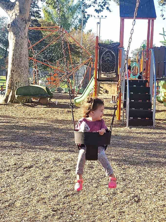 Even the tiniest visitors get their own swinging adventure, because everyone deserves to feel that weightless joy.