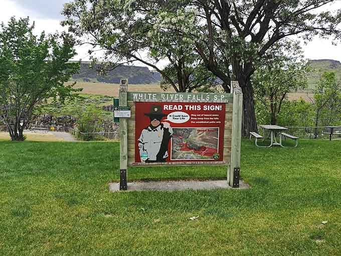 Even the park signs here have personality, welcoming you to one of Oregon's best-kept waterfall secrets.