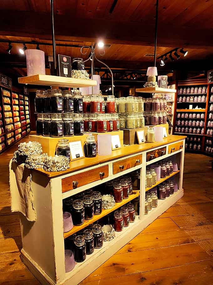 This candle cathedral showcases enough jars to make your nose work harder than it has since that ill-advised cologne counter marathon.