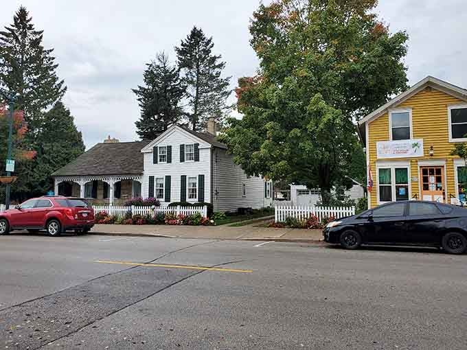 White picket fences frame historic homes like something straight out of a Norman Rockwell painting come to life.
