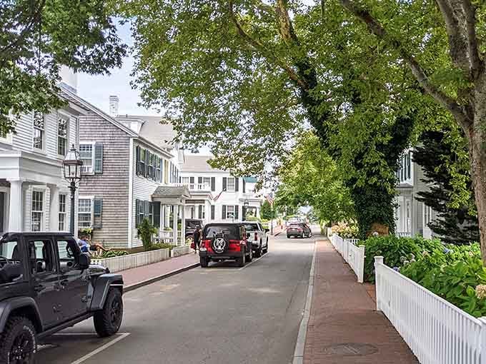 Pristine white picket fences line streets so perfectly maintained they'd make Martha Stewart take notes.