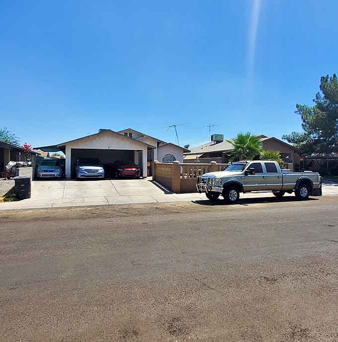 Suburban streets with room to breathe prove you don't need mansion-sized mortgages for comfortable desert living.