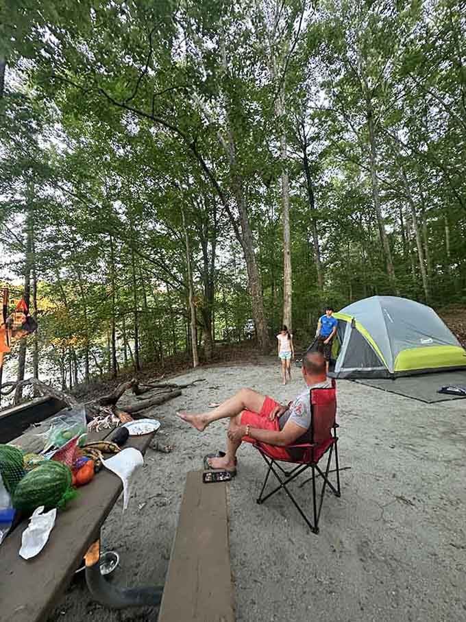 A red camp chair, a fishing pole, and kids exploring the lakeshore &mdash; Twin Lakes is basically a Norman Rockwell painting come to life.