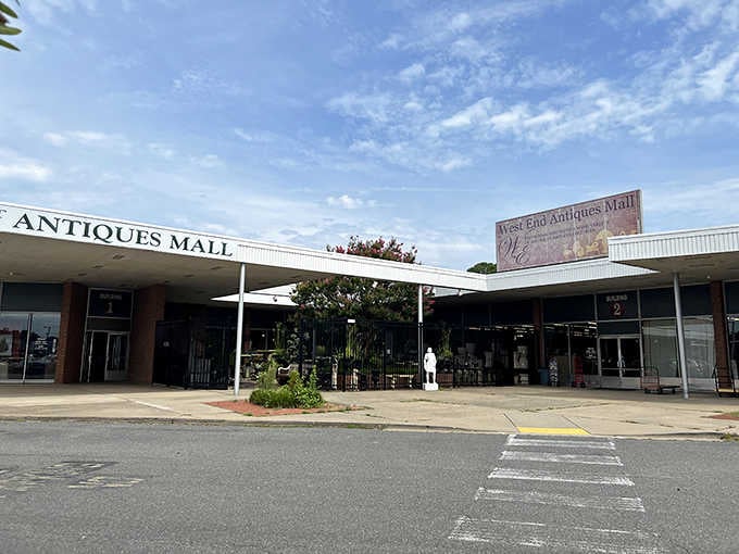 Mid-century architecture meets timeless treasure hunting at this Richmond mall where vintage dealers showcase their finest discoveries daily.