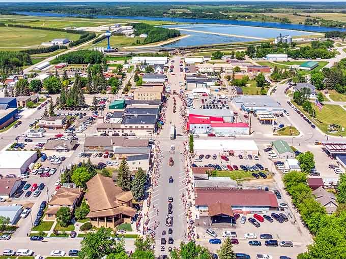From above, this community reveals its heart&mdash;a tight-knit grid of streets where everyone's business is everyone's business, affectionately.