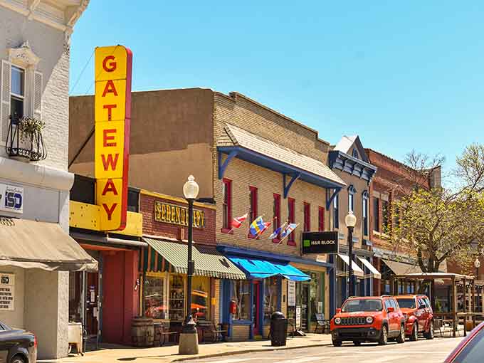 That bright yellow Gateway sign stands out like a beacon welcoming visitors to explore downtown.