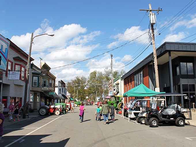 Festival day brings tractors and golf carts to streets where the pace of life remains refreshingly unhurried.