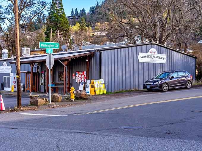 That rustic market building looks like it's been serving the community since before anyone can remember, and probably has.