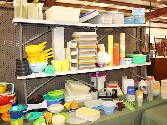Tupperware in colors that scream 1970s dinner parties, complete with enough containers to organize your entire life.