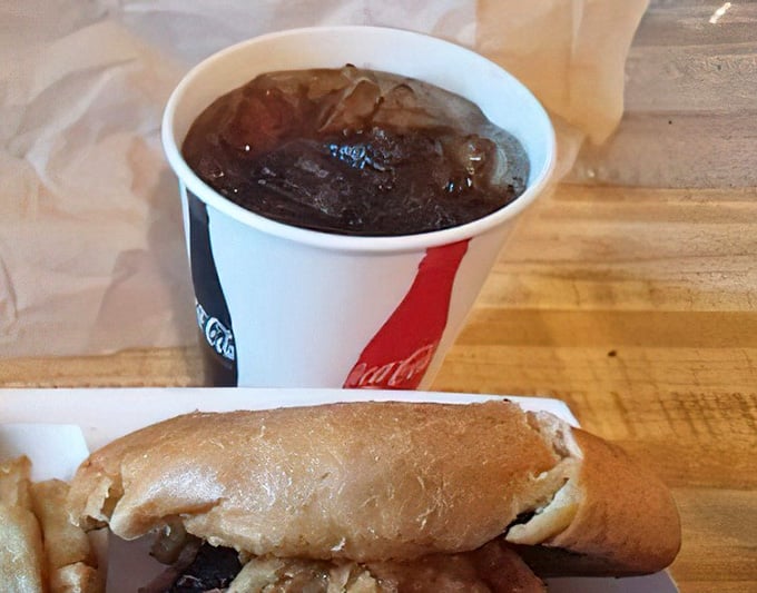 Nothing says "I made the right choice" quite like an ice-cold soda next to a perfectly griddled burger.