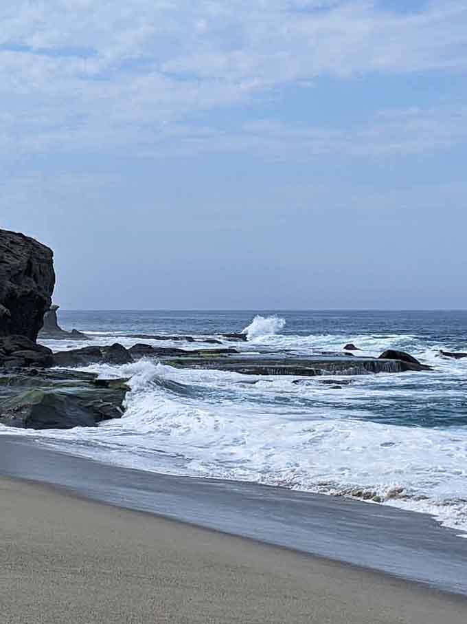 The Pacific Ocean doing what it does best: reminding us who's really in charge around here.