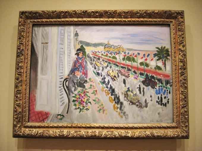 "Festival of Flowers" captures a bustling promenade scene with Matisse's characteristic bold strokes and vibrant energy.