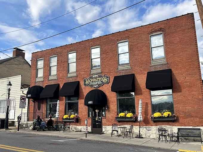 Bonfatto's brick exterior promises the kind of meal where you'll want to loosen your belt and order dessert anyway.