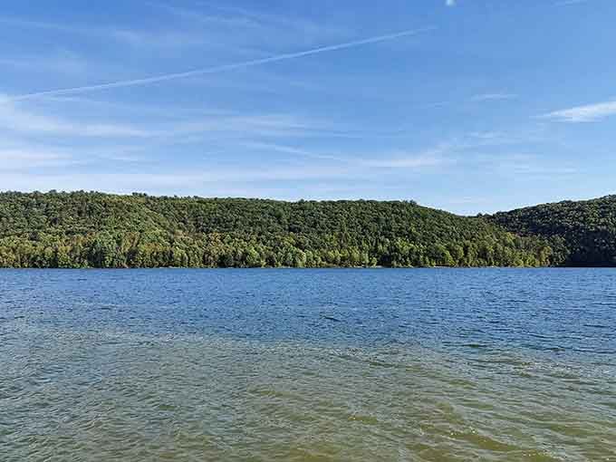 Water so clear you can practically see tomorrow's good mood forming in those ripples.