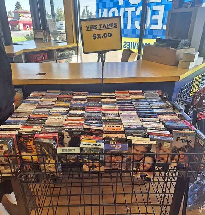 Two bucks for VHS tapes feels like highway robbery until you remember they're basically museum pieces now.