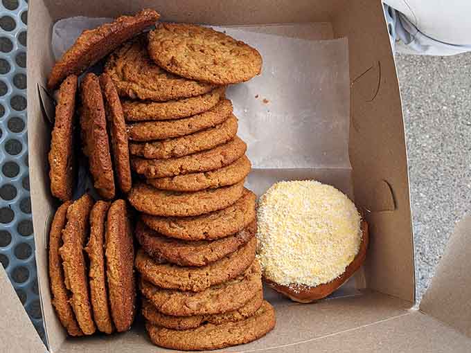 Cookies stacked like edible poker chips, each one a winning hand that pays out in pure sugary satisfaction.