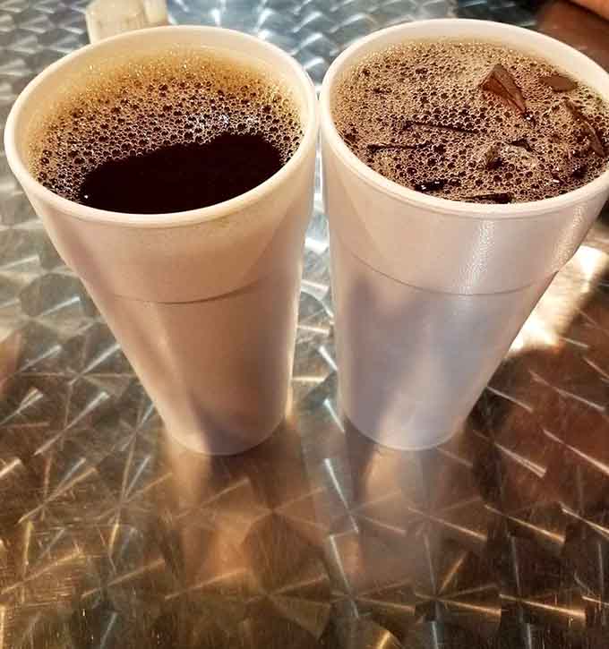 Two sweet teas standing ready to wash down all that smoky goodness like liquid Southern hospitality.