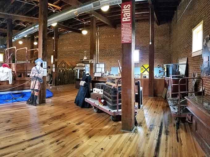 Inside this museum, exposed brick and wooden floors transport visitors back to Missouri's railroad glory days beautifully.