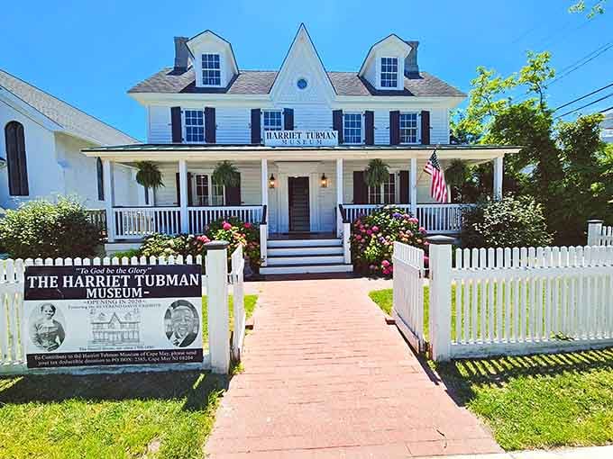 The Harriet Tubman Museum showcases Cape May's important role in Underground Railroad history within a beautifully preserved historic home.