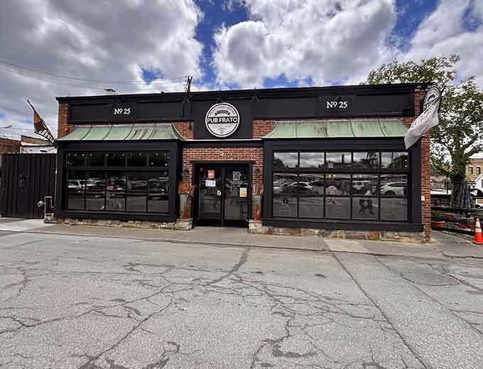 Pub Frato's bold black exterior says neighborhood gathering spot, and the crowd inside happily agrees every single night.