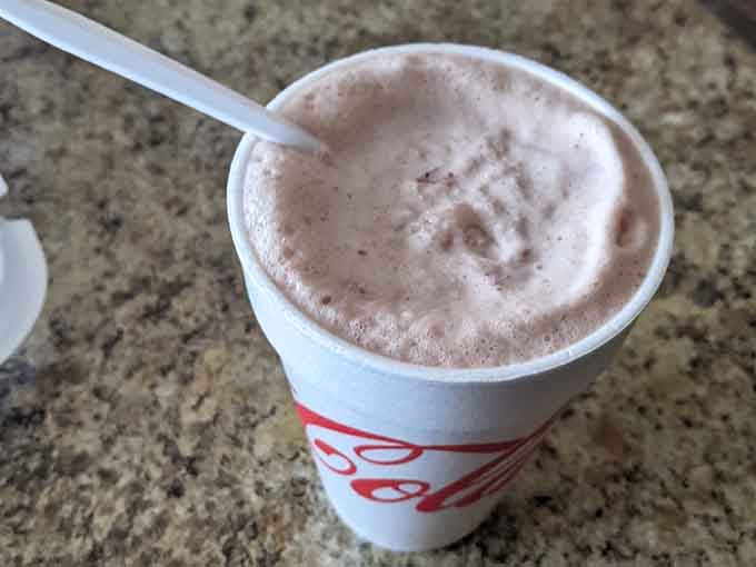 Thick enough to require genuine effort through that straw, exactly how a proper milkshake should behave always.
