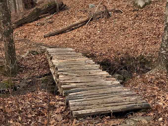 Rustic footbridges that make you feel like you're in a fairy tale, sensible shoes required.