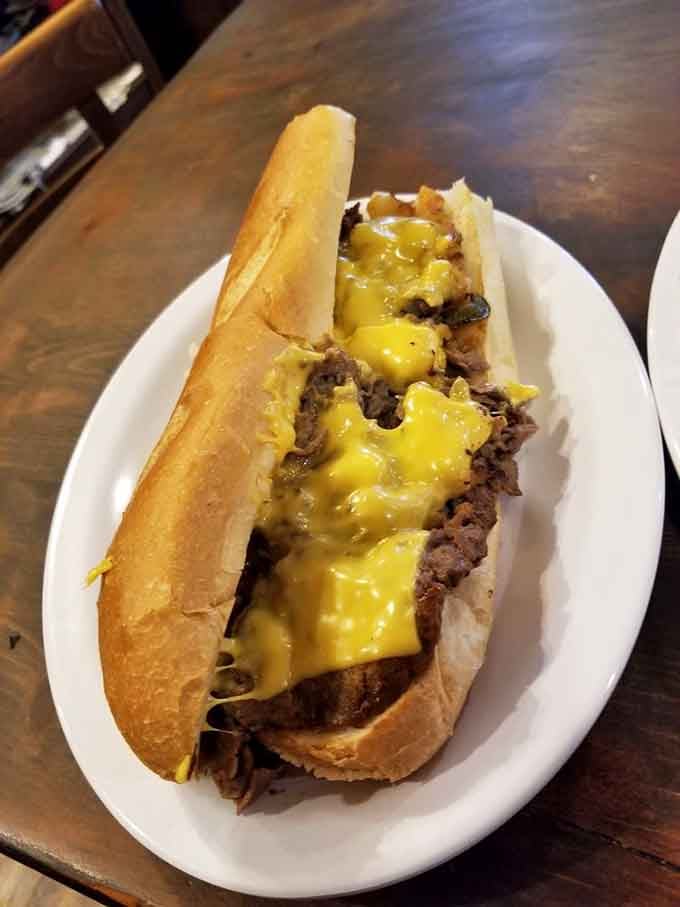 That cheesesteak knows exactly what it's doing, and what it's doing is making your lunch break infinitely better than expected.