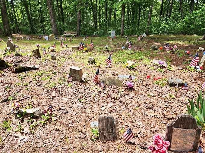 Simple markers and elaborate stones share the same sacred ground, because grief doesn't come with a price tag or social hierarchy.
