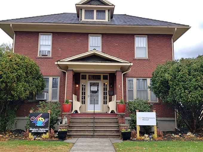 The Alleghany Highlands Arts Council building welcomes visitors to discover local creativity housed in classic brick architecture.