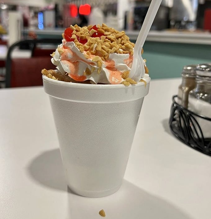Peanuts, whipped cream, and enough ice cream to require a strategic eating plan: this is engineering you can taste.