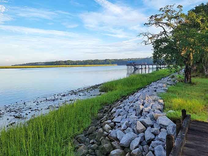 Bloody Point's peaceful waters and dock prove that sometimes the most ominously named places turn out to be the most serene.