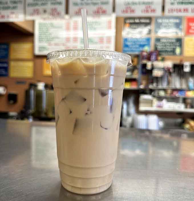 Even the iced coffee here looks like it belongs on a menu at a place three times the price.