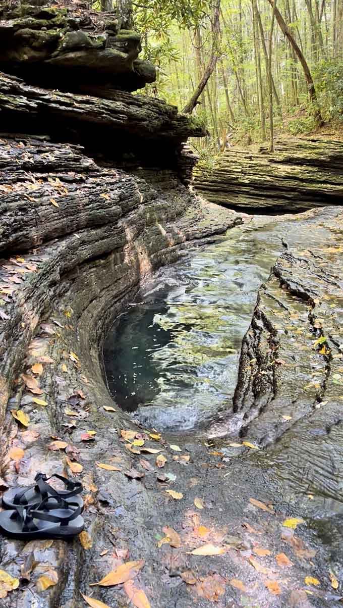 This smooth pothole took millennia to carve, proving that good things really do come to those who wait patiently.
