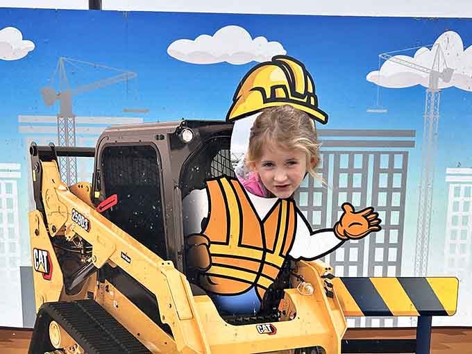 Strike a pose in the photo cutout area, because your social media needs proof of your excavator expertise.