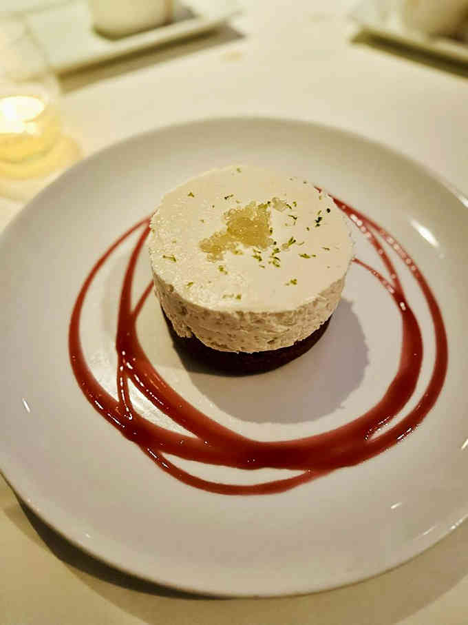 Key lime pie that's tart, creamy, and artfully plated, because even dessert gets the VIP treatment at Dominick's.