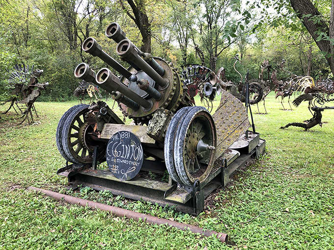 An 1881 cannon reimagined as sculpture, because why let perfectly good historical firepower go to waste?