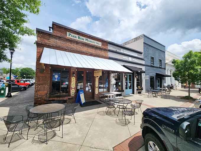 Park Row Market serves up local flavor with outdoor seating perfect for watching the world not rush by at all.