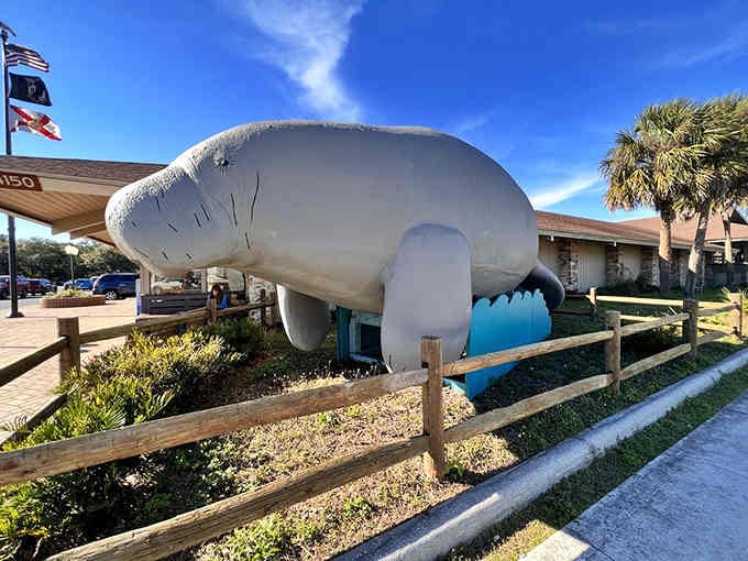 The welcoming committee is appropriately sized and significantly less mobile than the real residents inside.