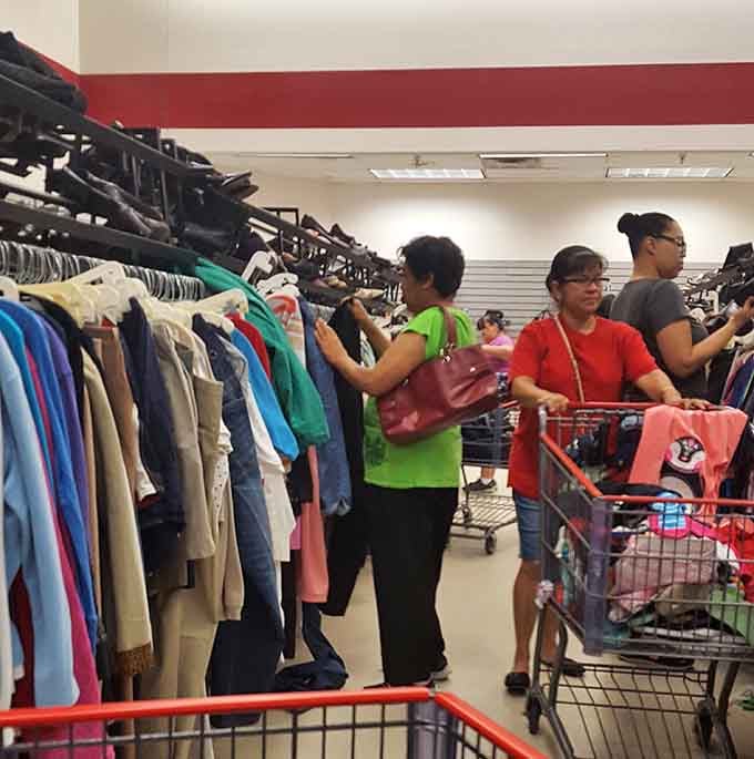 Focused, determined, and clearly onto something good. These shoppers know exactly what they're doing.