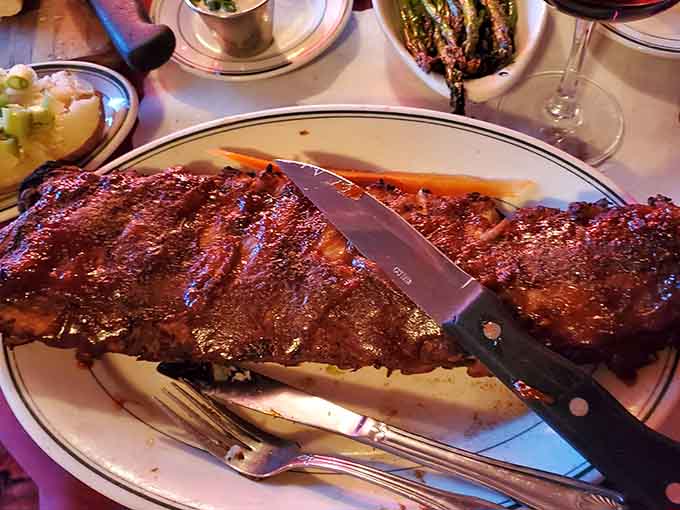 These ribs have that caramelized crust that makes you forget table manners ever existed.