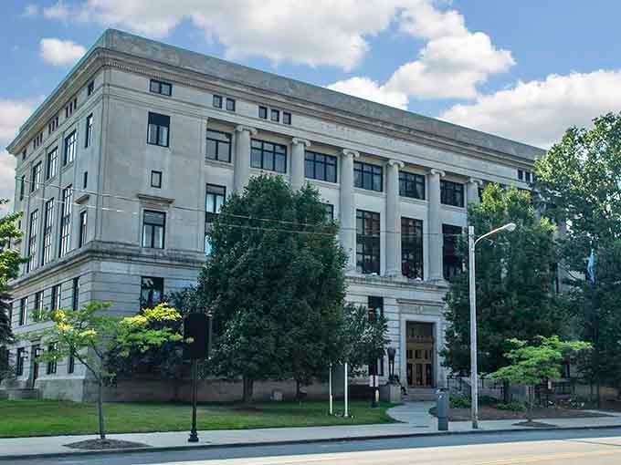 Genesee County Circuit Court's classical architecture reminds you this city has serious historical bones.