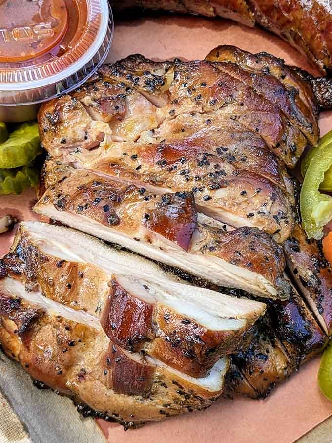 Black pepper chicken with that gorgeous bark proves poultry deserves just as much respect as beef.