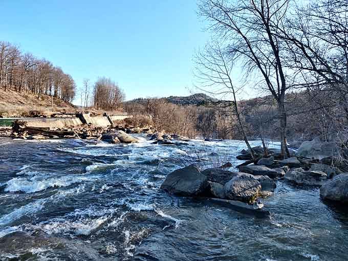 From this angle, you can appreciate how the Housatonic has been sculpting rock forever.