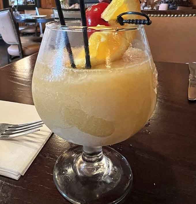 A bourbon slush garnished with fruit is Kentucky's answer to keeping cool while staying classy all summer long.